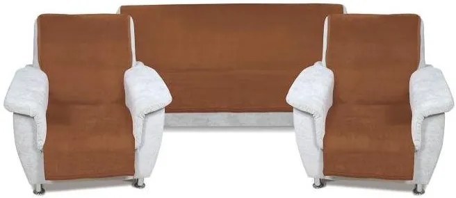 Deka bellatex kira plus 2+1 - 150 x 200 cm + 2x 65 x 150 cm - hnědá/ světle béžová