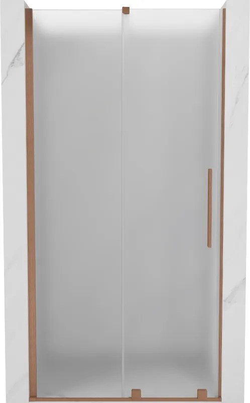 Mexen Velar, posuvné sprchové dveře do otvoru 110 cm, 8mm sklo námraza, měděná matná, 871-110-000-31-65