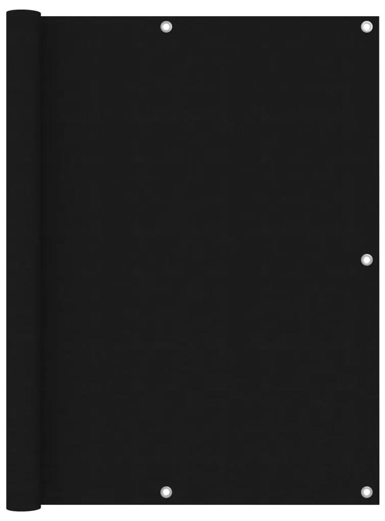 135064 vidaXL Balkónová zástěna černá 120 x 300 cm oxfordská látka