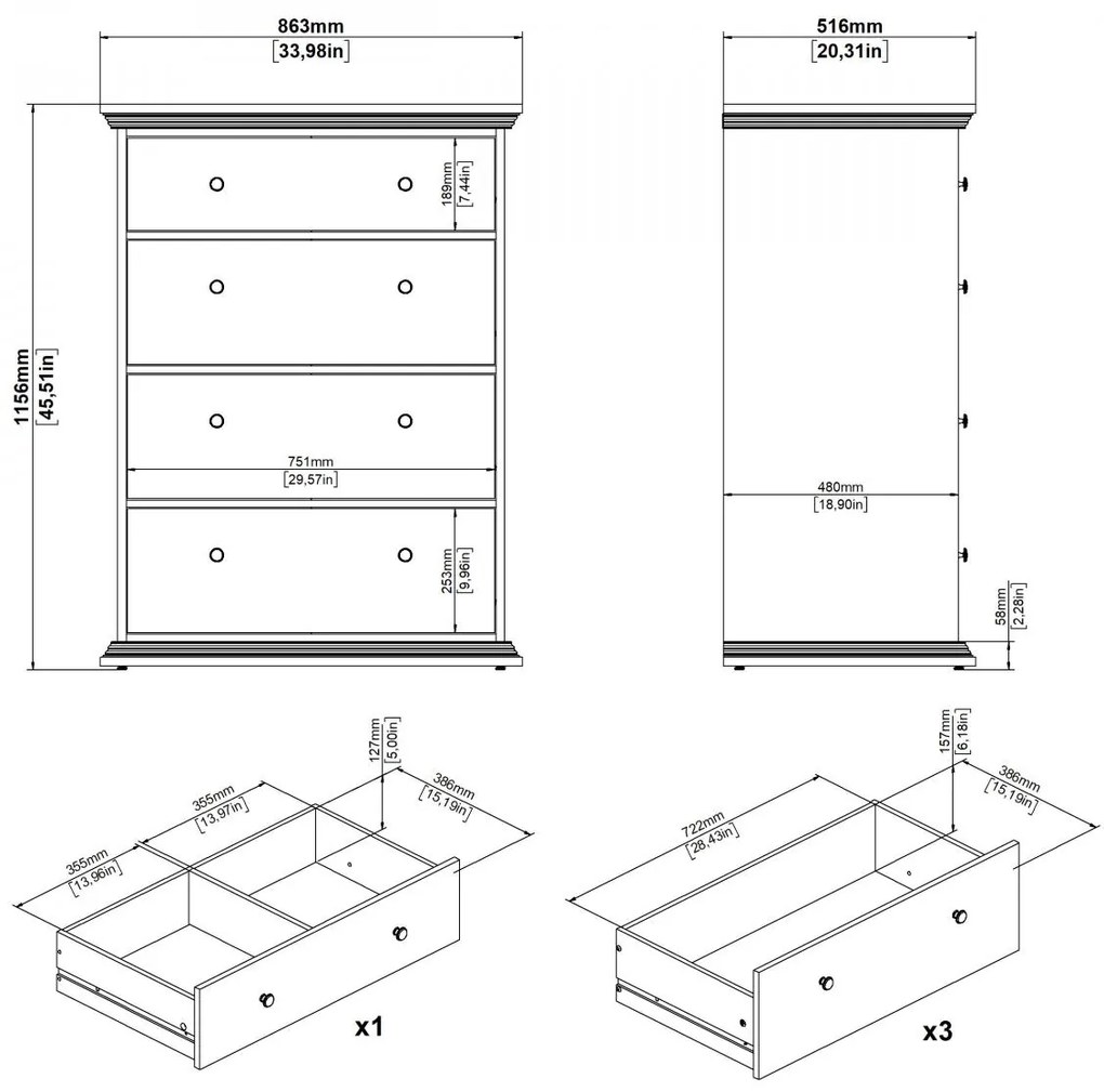 Tvilum Komoda Norby 332 bílá