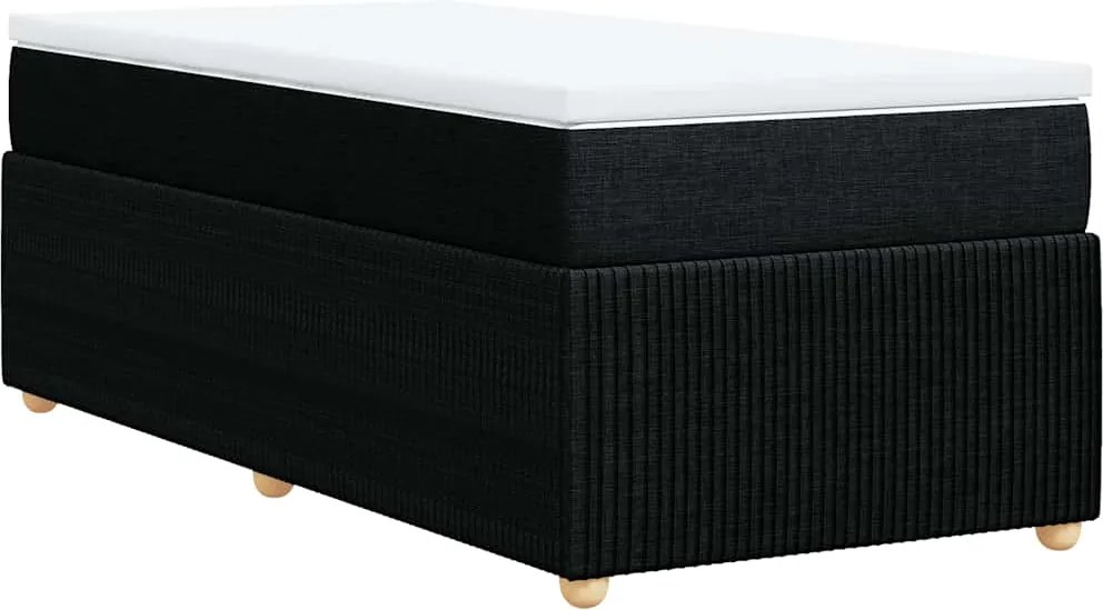 Box spring postel s matrací černá 100 x 200 cm textil 3285548