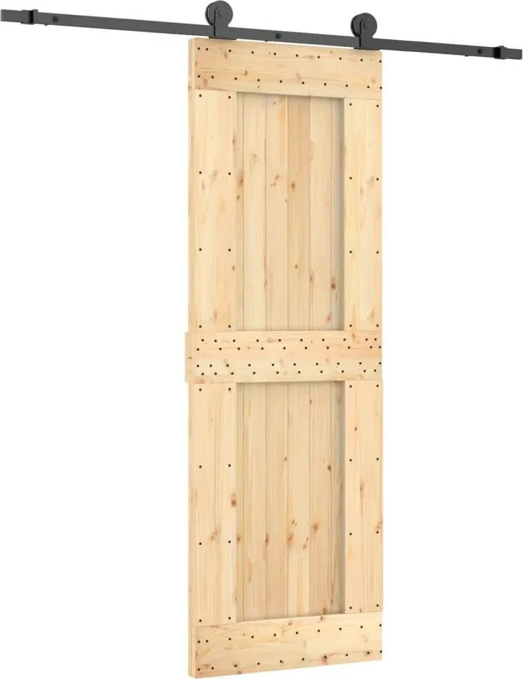 vidaXL Posuvné dveře s kováním 70 x 210 cm masivní borové dřevo [3203070]