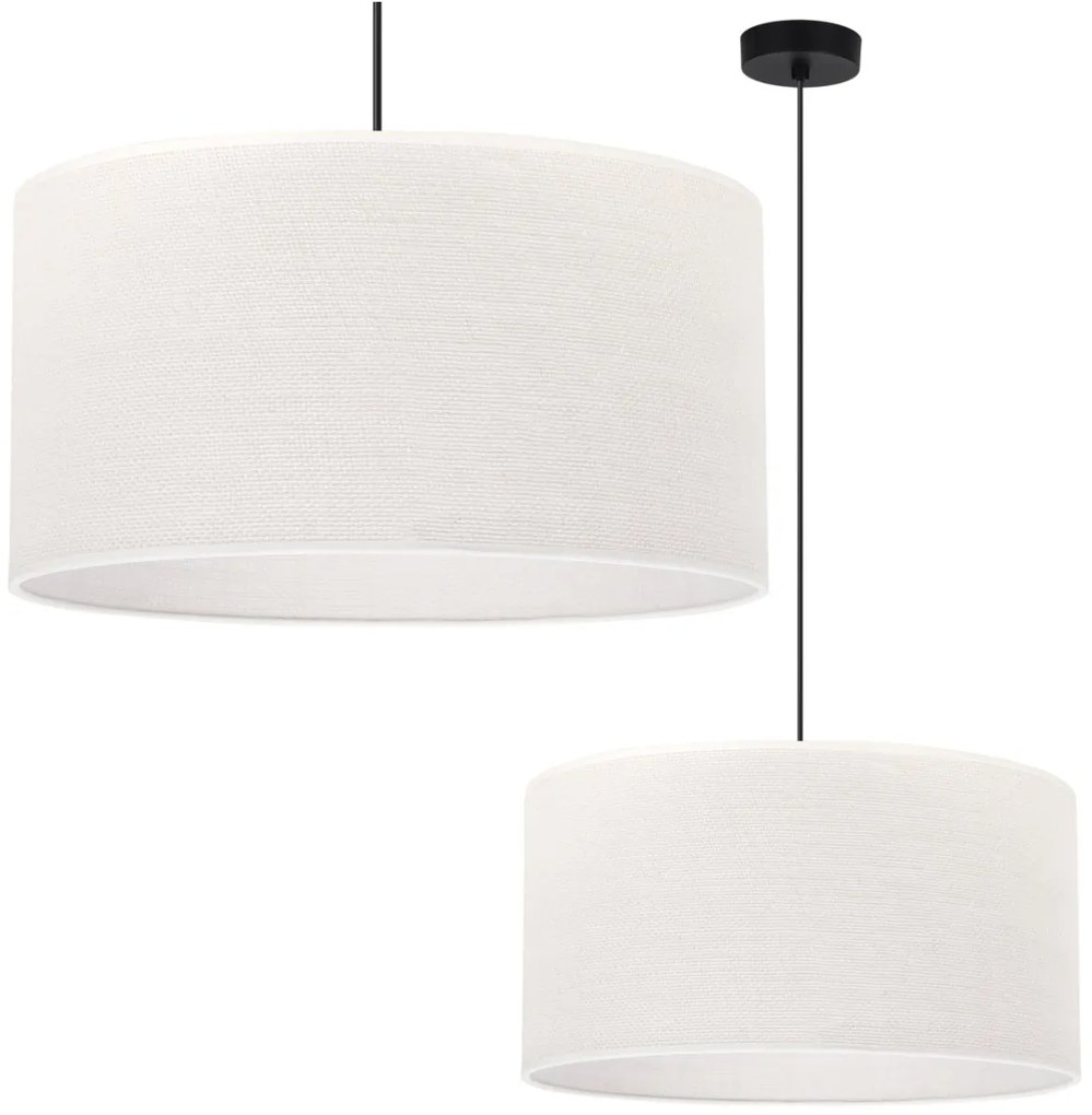 Závěsné svítidlo Juta, 1x bílé jutové stínítko, (fi 45cm), b