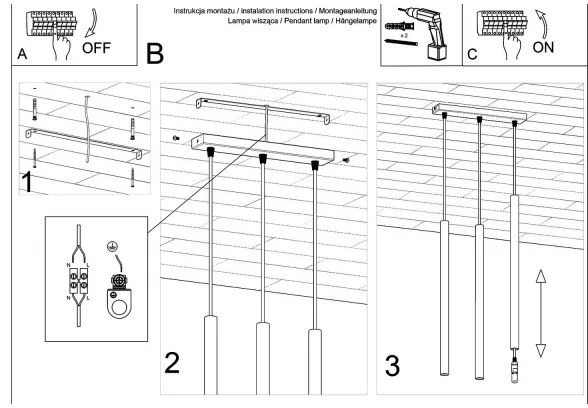 Sollux SL.1267 - Lustr na lanku PASTELO 3xG9/8W/230V dřevo