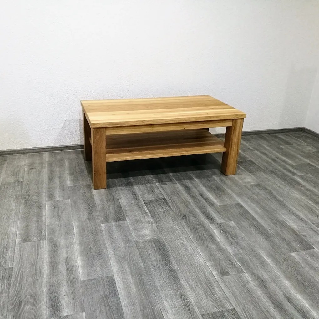 KULHÁNEK Dubový konferenční stolek s policí