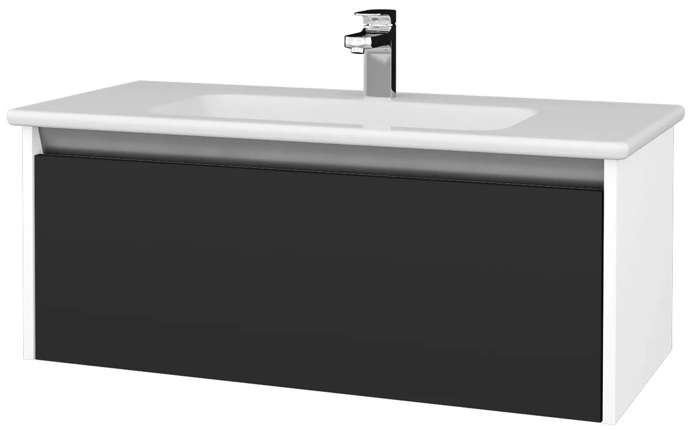 Dřevojas Koupelnová skříň BONO SZZ 100 (umyvadlo Euphoria) Varianta: D16  Beton tmavý / D16 Beton tmavý