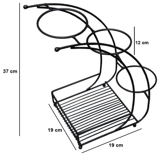 Stojan na květiny 37x19 cm černá/kov