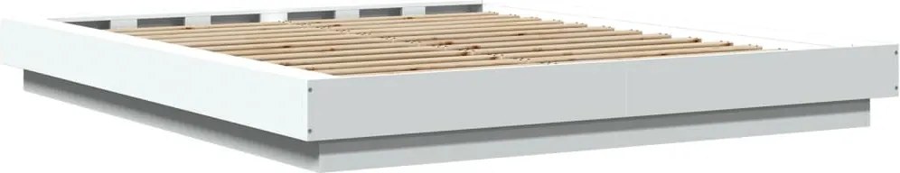Rám postele s LED osvětlením bílý 150 x 200 cm kompozitní dřevo 3281091