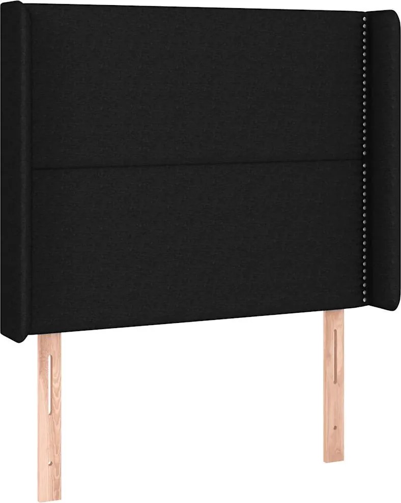 Box spring postel s matrací a LED černá 90x200 cm textil 3138767