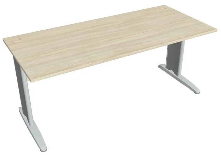 Stůl pracovní rovný 180 cm - Hobis Cross CS 1800 Dekor stolové desky: akát, Dekor lamino podnože: akát, Barva nohou: Stříbrná