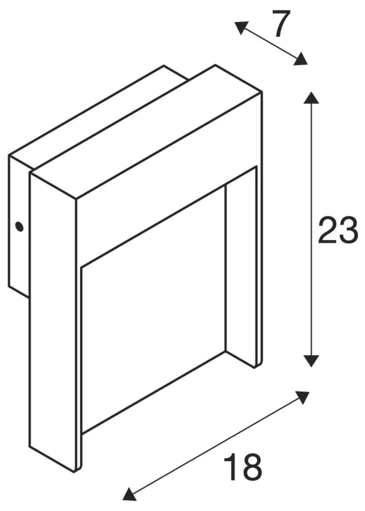 SLV 1002952 Flatt, venkovní nástěnné svítidlo, LED 14W 3000/4000K, antracit, rozměr 18x23cm, IP65