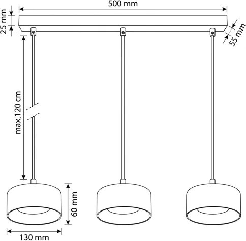 Brilagi - LED Lustr na lanku AURA LUX 3xGX53/30W/230V černá/zlatá