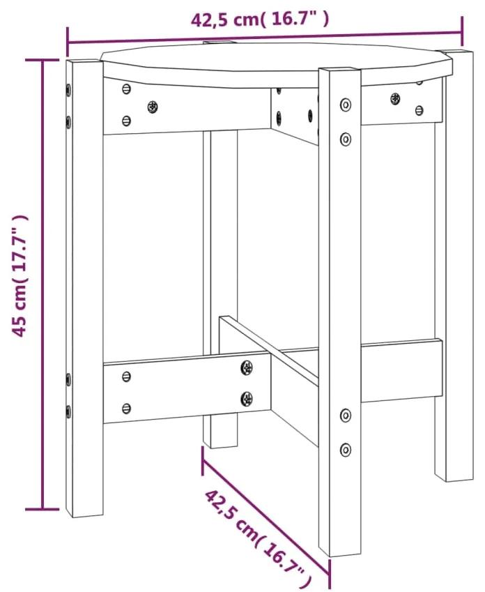 Konferenční stolek šedý Ø 42,5 x 45 cm masivní borové dřevo - Default Title