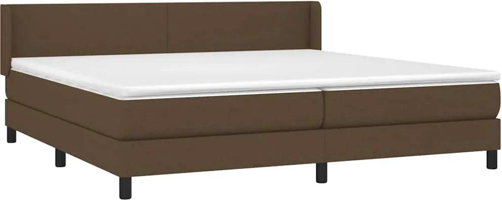 Box spring postel s matrací tmavě hnědá 200x200 cm textil 3129580