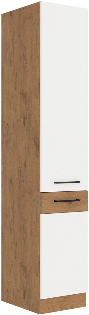 STL 40 cm skříňka vysoká dvoudveřová VIGO Barevné provedení kuchyně VIGO: Dub Lancelot / Bílý lesk +1000 Kč