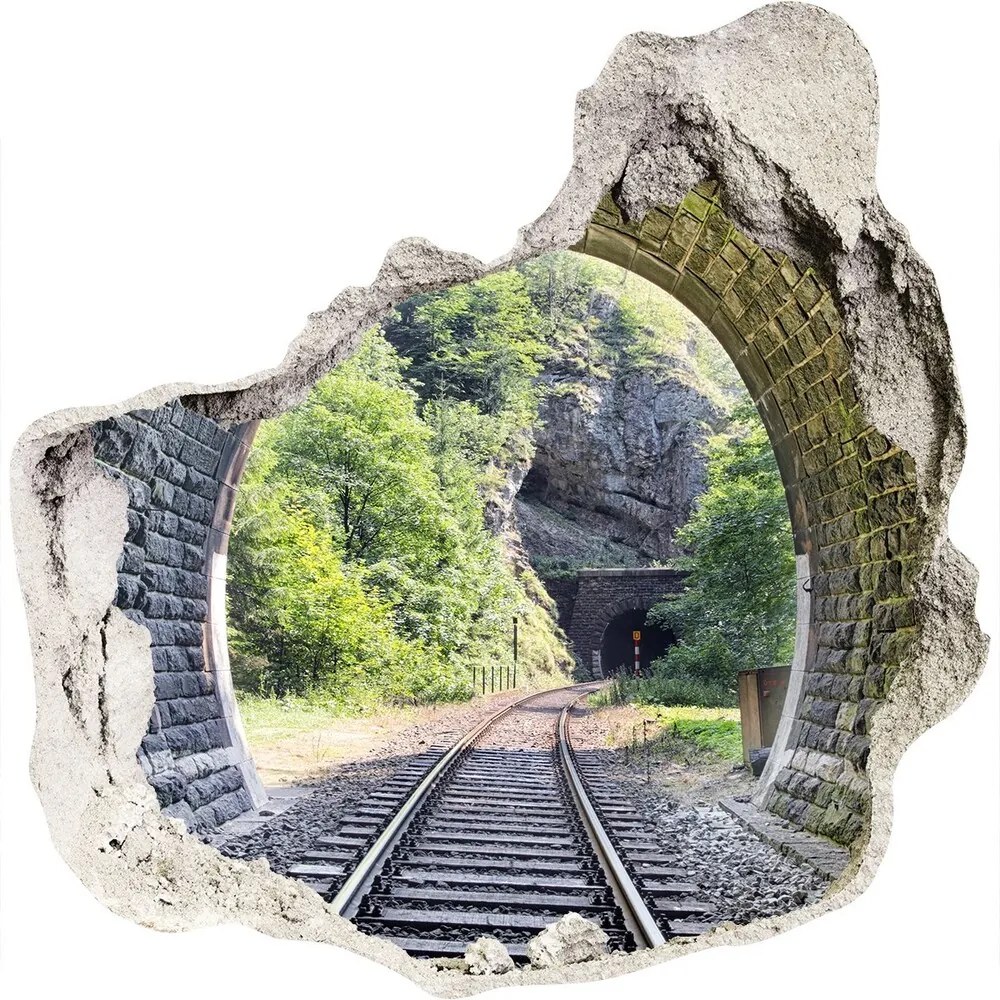 Wallmuralia Fototapeta díra na zeď 3D Železniční tunel 75x75 cm