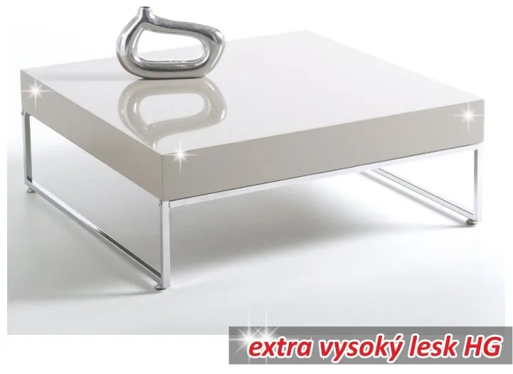 Konferenční stolek v luxusním provedení bílá ve vysokém lesku BOTTI