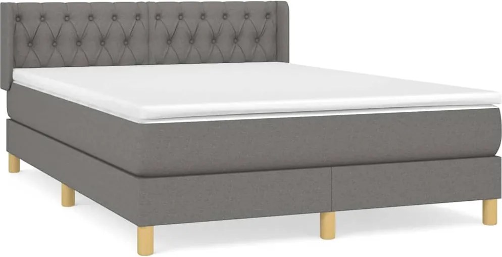 Box spring postel s matrací tmavě šedá 140x200 cm textil 3130514