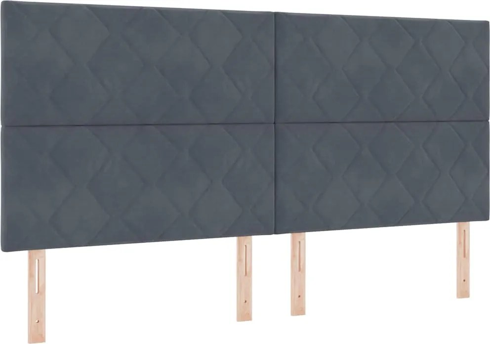 Postel s boxspringem s čelo Tmavě šedá 200 x 200 cm samet 3339921