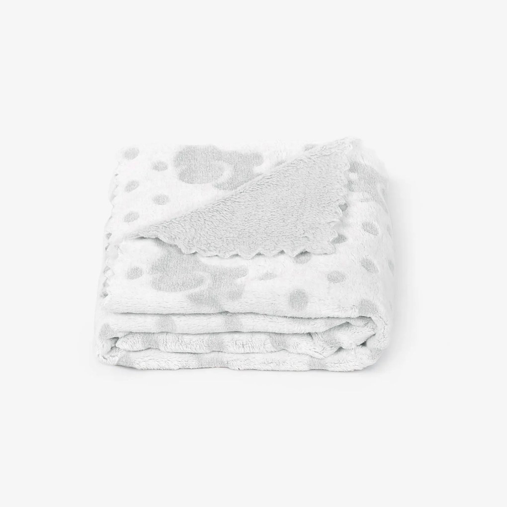 Goldea kvalitní dětská deka z mikrovlákna - šedí sloníci s puntíky 100 x 150 cm