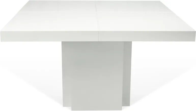 Lesklý bílý jídelní stůl TemaHome Dusk, 150 x 150 cm