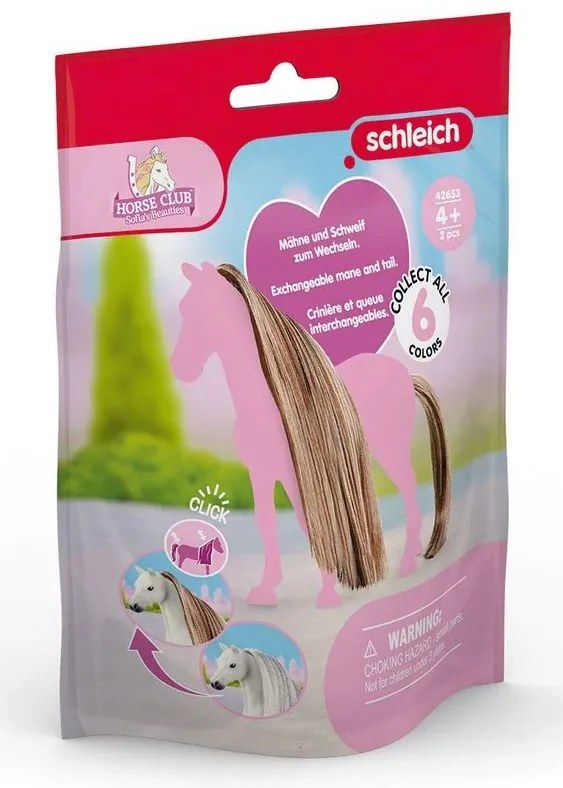 Schleich 42653 horse club hnědozlatavé doplňky na ocas a hřívu