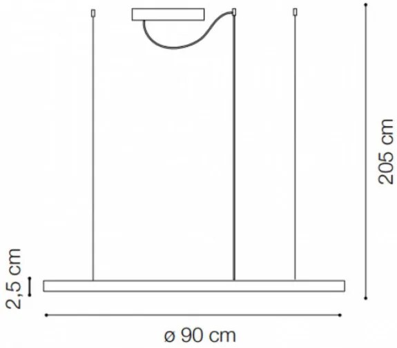 Ideal Lux LED Závěsné svítidlo Oracle slim round 3000k, Ø 90 Barva: Bílá, Stmívání, řízení: ON/OFF (bez stmívání)
