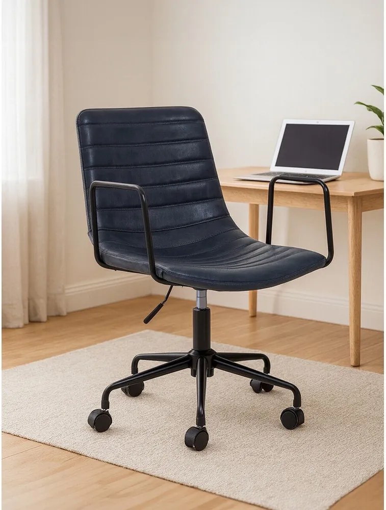 Tmavě šedá kancelářská židle z imitace kůže Forbes – Premier Housewares