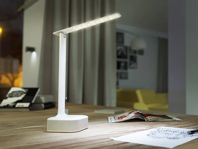 PANLUX Stolní LED lampička ROBIN MUSIC s bluetooth reproduktorem, bílá