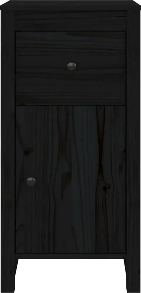 vidaXL Příborníky 2 ks 40 x 35 x 80 cm masivní borové dřevo [813763] Barva: Černá