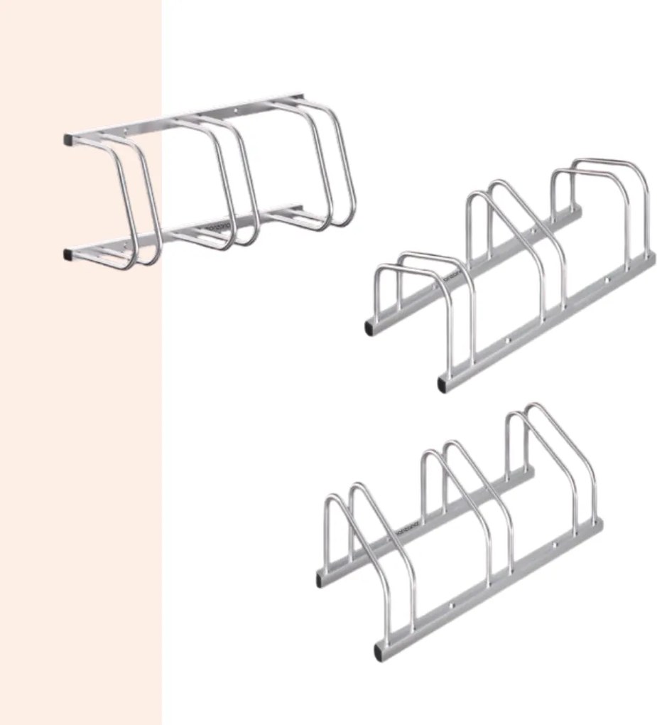 Stojan na 3 kola BIKE, 84x32x27cm, stříbrná Monzana