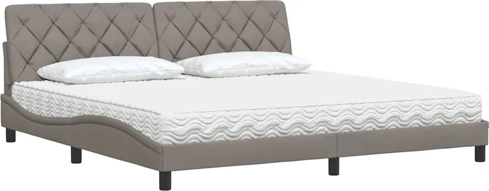 Postel s matrací taupe 200 x 200 cm textil 3310766