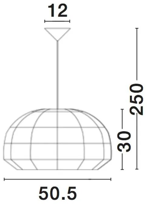 Nova Luce Závěsné svítidlo MELODY přírodní ratan, 50,5cm, E27 1x12W