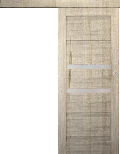 posuvné interiérové dveře na stěnu vasco doors EVORA model 3 Průchozí rozměr: 70 x 197 cm, Orientace dveří: Levé dveře, Dekor: Dub pálený