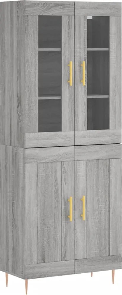 Skříň highboard šedá sonoma 69,5 x 34 x 180 cm kompozitní dřevo 3198335
