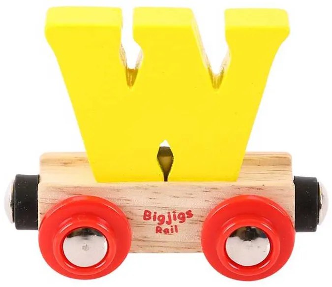 Bigjigs Rail Vagónek dřevěné vláčkodráhy - Písmeno W