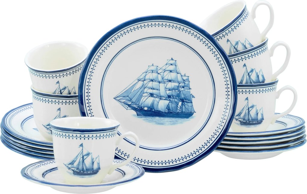 XXXLutz KÁVOVÁ SOUPRAVA Segelschiff blau 18dílné Creatable - Online Only nádobí - 007768068901