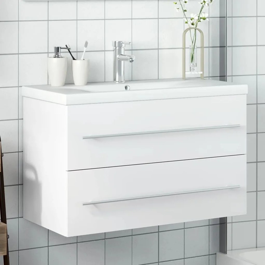 Koupelnová skříňka se zápustným umyvadlem bílá 3278776