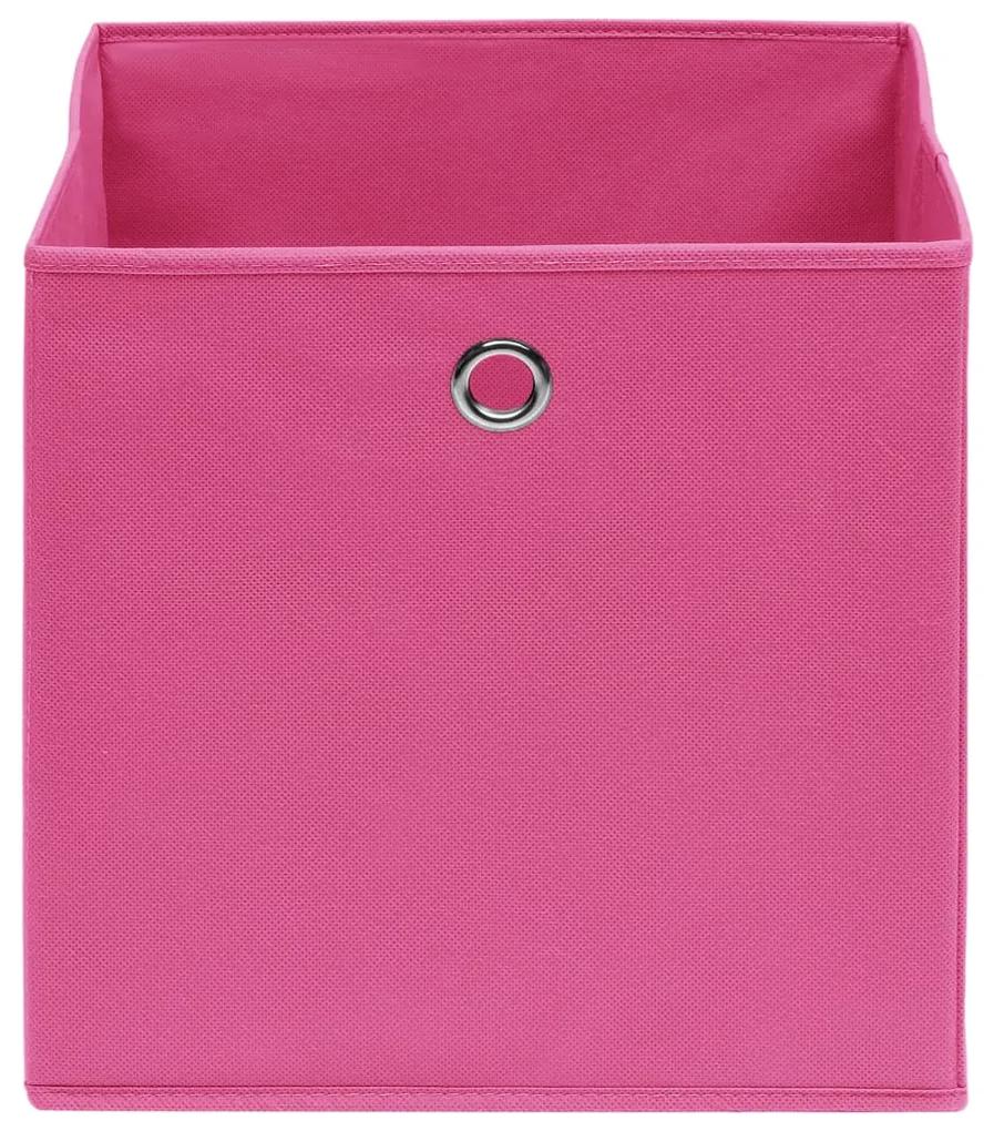 Úložné boxy 10 ks růžové 32 x 32 x 32 cm textil - Default Title
