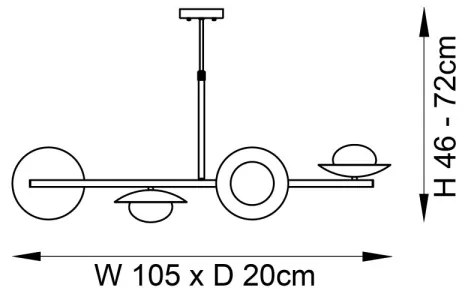 Endon 92036 - Lustr na lanku RUFFLE 4xG9/3W/230V mosaz/černá