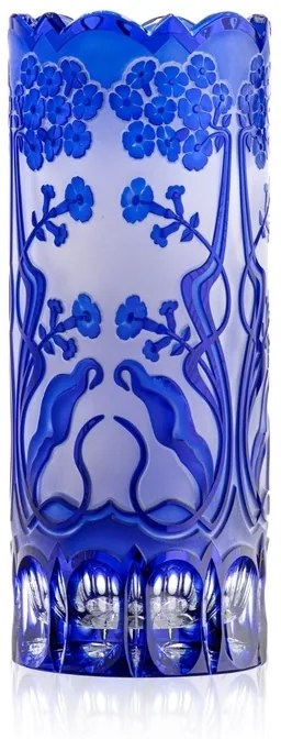 Bohemia Crystal Ručně broušená váza Secese Modrá 300mm