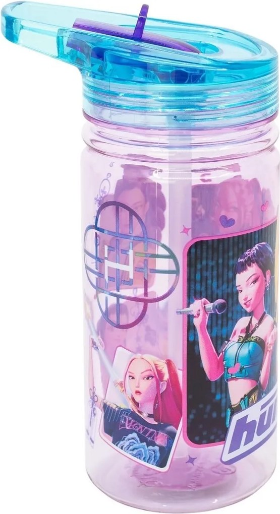 Láhev na pití KPop Demon Hunters, motiv HUNTR/X s brčkem - 475 ml