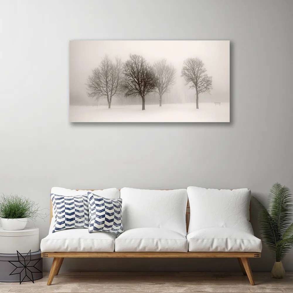 Obraz na plátně Sníh Stromy Krajina 140x70 cm
