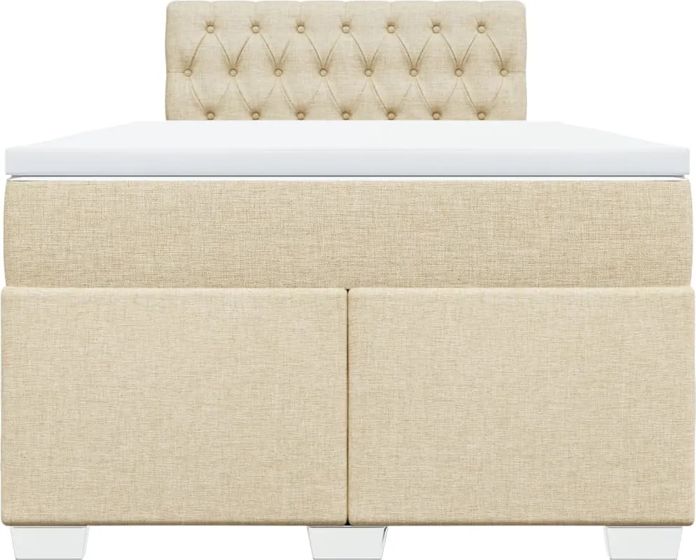 Box spring postel s matrací krémová 120x200 cm textil 3288167