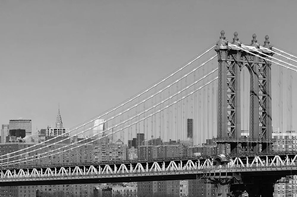 Tapeta most v New Yorku černobílý - 225x150 cm