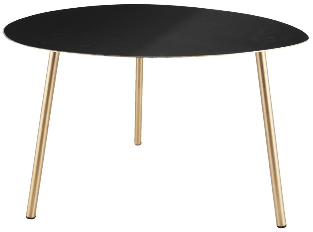 Select Time Černý konferenční stolek Voalo M, zlatá podnož