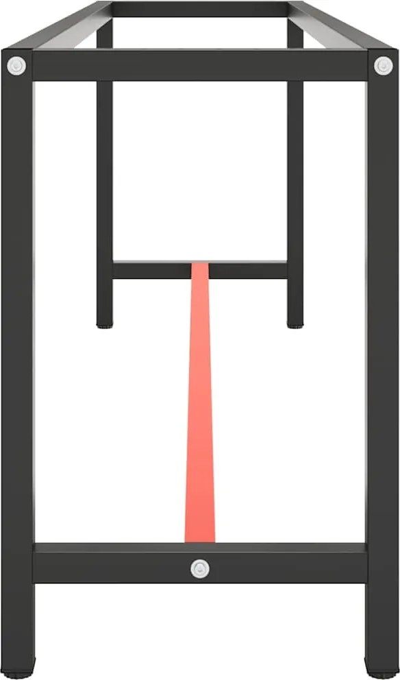 Rám pracovního stolu matně černý a červený 210 x 50 x 79 cm kov 151454