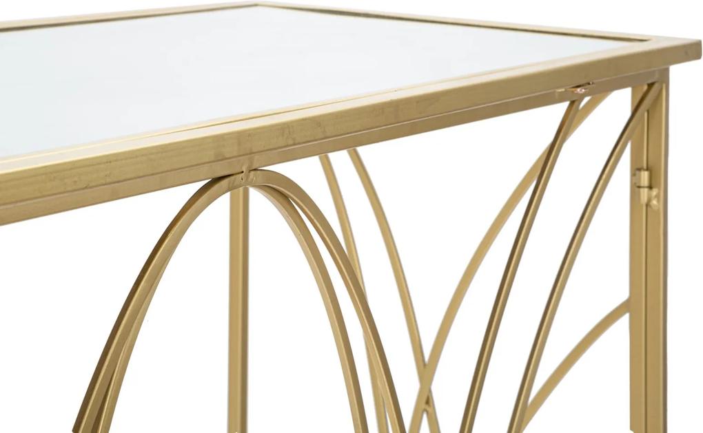 Konzolový stolek Mauro Ferretti Erkalo 120x40x80 cm, zlatá/stříbrná