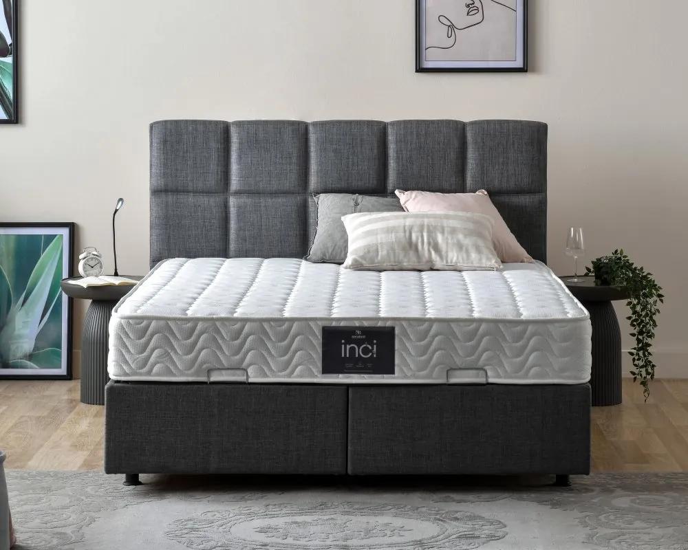 Čalouněná postel INCI - tmavě šedá 200 × 200 cm