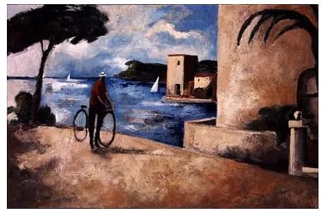 Obraz - Cyklista u moře